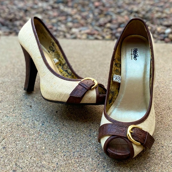 Massimo | Shoes | Beautiful Massimo Cream Buckle Heels | Poshmark